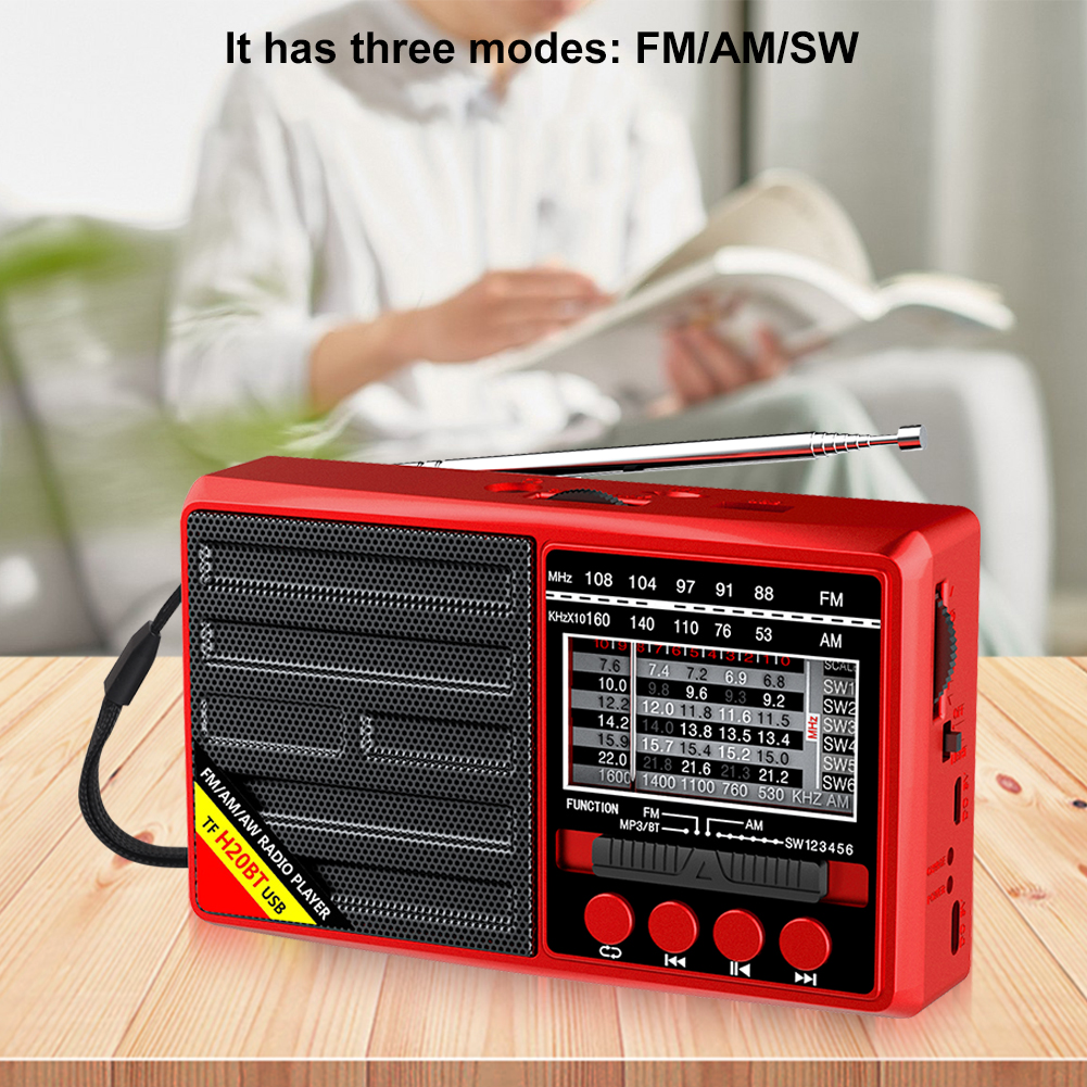 Radio MP3 Inalámbrica Portátil Banda Completa FM/AM/SW Con Pilas para ...